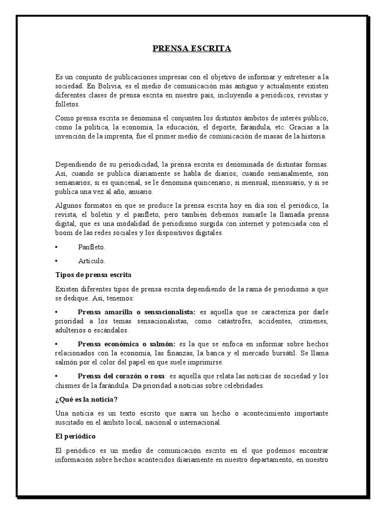Informe | PDF | Periódicos | Medios de comunicación)