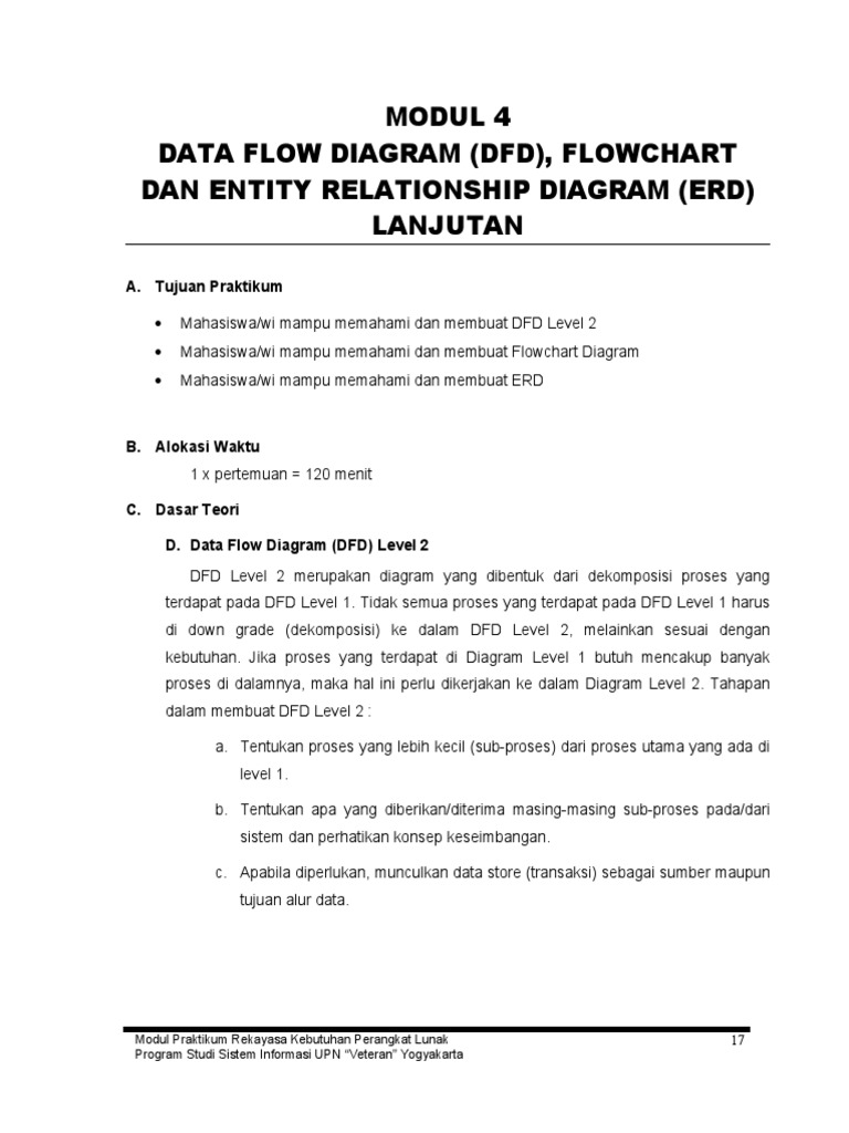 DFD, Flowchart, dan ERD Praktikum | PDF