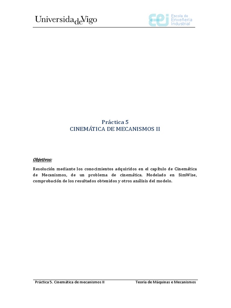 TMM PR 05 Cinematica II | PDF | Cinemática | Velocidad
