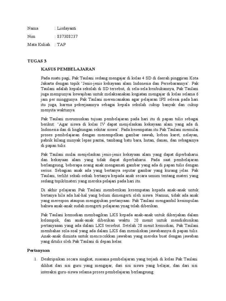 Lisdayanti 837308237 TT3 TAP | PDF