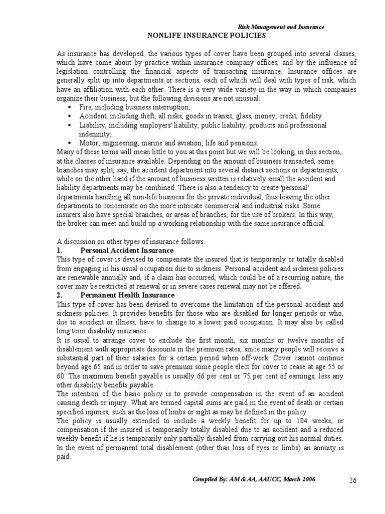 Non Life Insurance Policies | PDF | Insurance | Liability Insurance