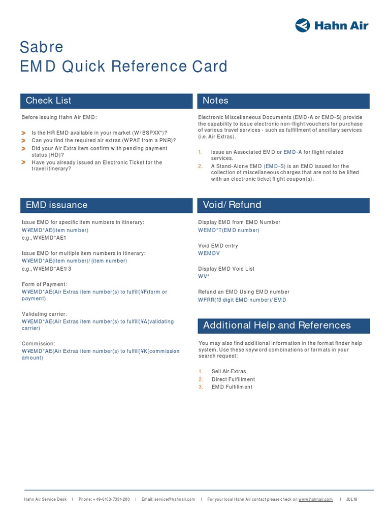 EMD Quick Card Sabre | PDF