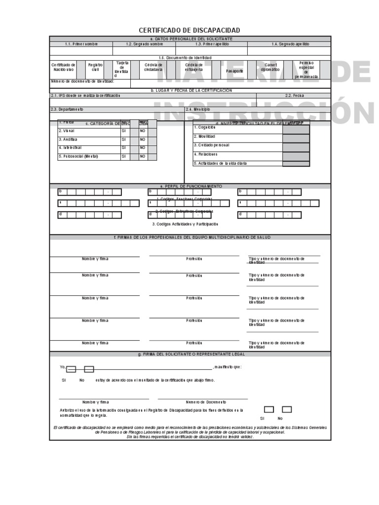 Formato-Certificado-de-Discapacidad 04-10-2022 | PDF