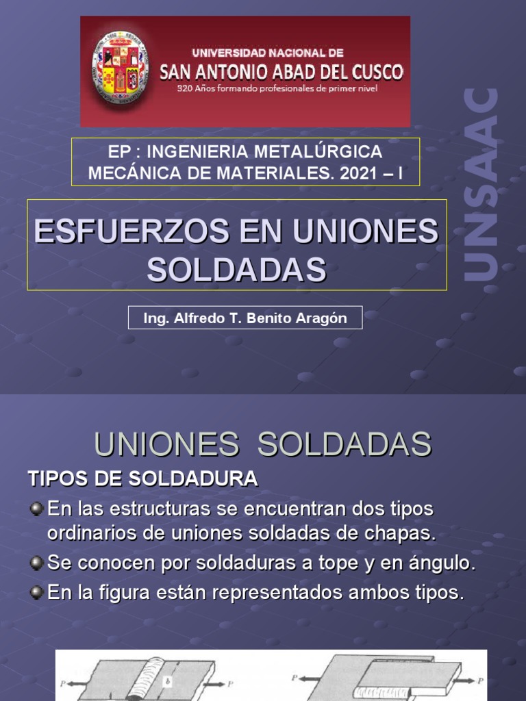 Esfuerzos y Resistencia en Uniones Soldadas | PDF | Soldadura ...