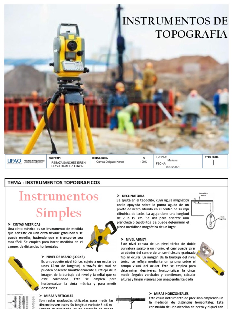 Topografia - Instrumentos de Topografia - Correa Delgado Keren Hapuc | Descargar gratis PDF ...