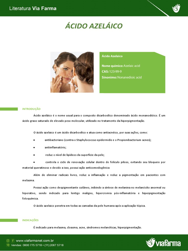 Ácido Azelaico: Usos e Cuidados | PDF
