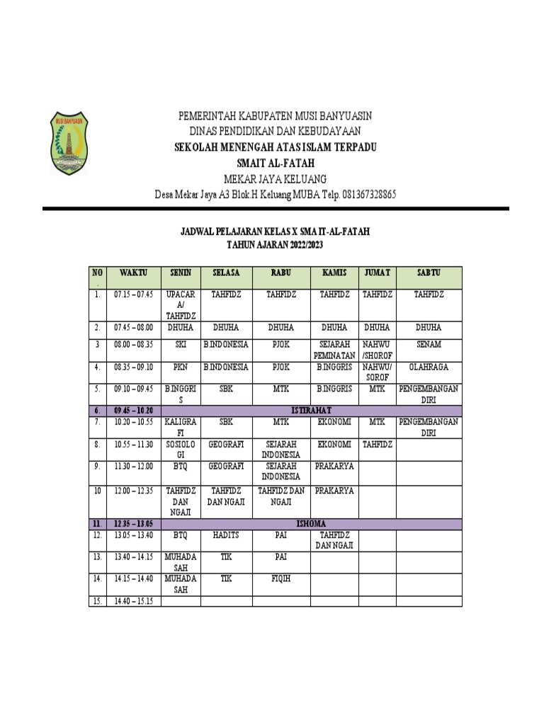 Jadwal 1 JP 35 Menit | PDF