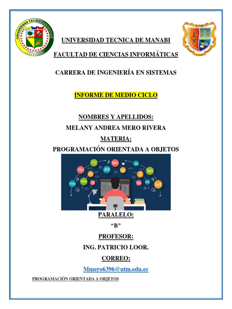 Informe | PDF | Programación | Constructor (Programación Orientada a Objetos)