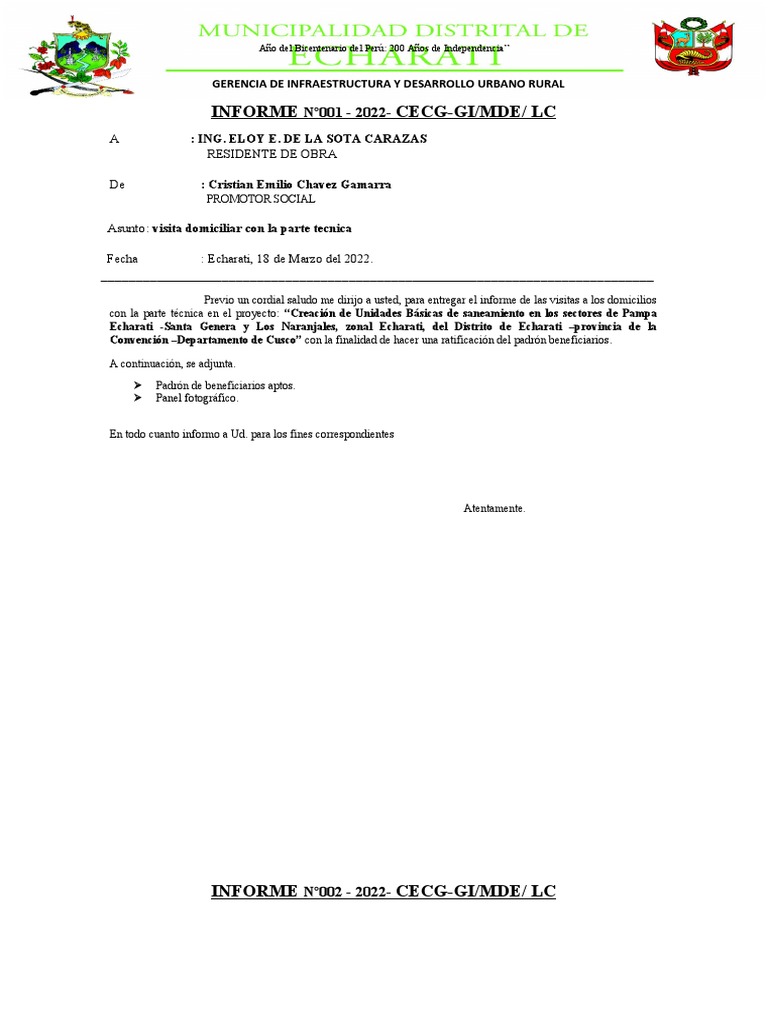 Informe 1, 2 y 3 | PDF | América del Sur | Perú