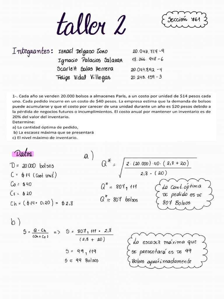 Taller 2 Gest Op 761 | PDF