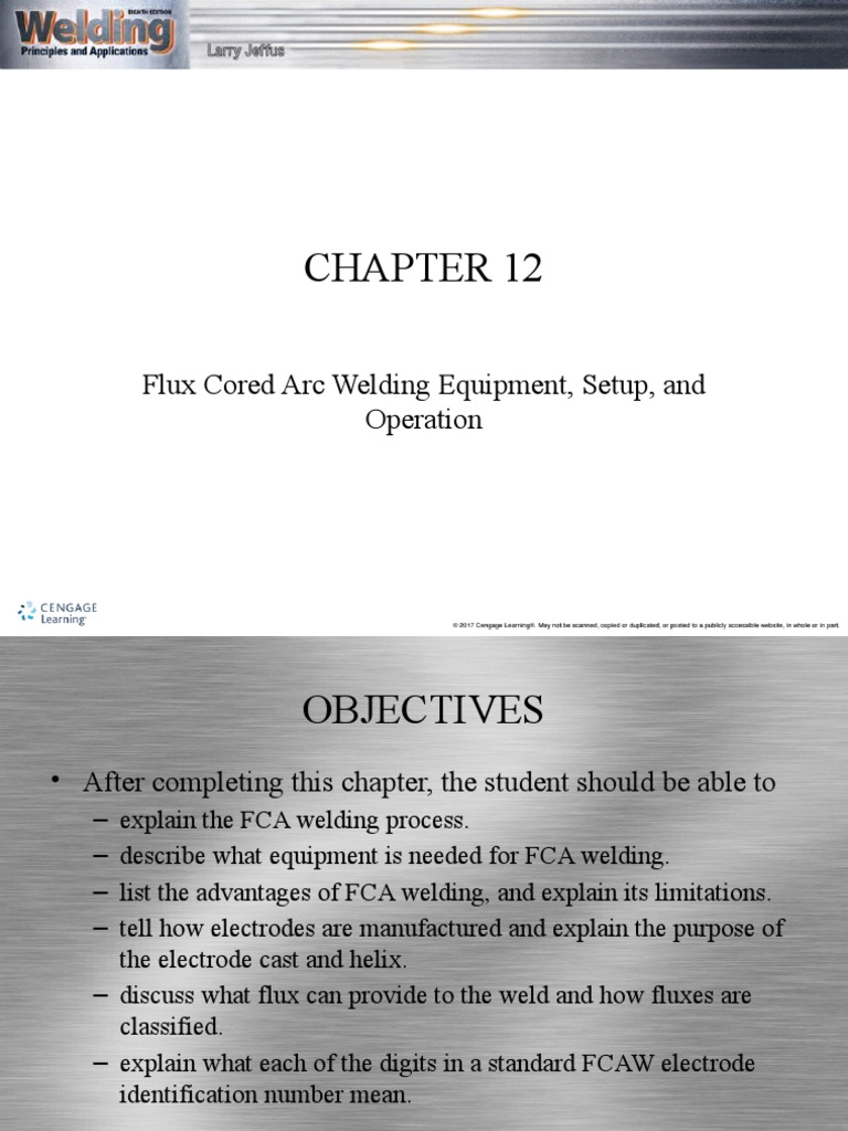 Flux Cored Arc Welding Equipment Setup and Operation | PDF | Welding ...