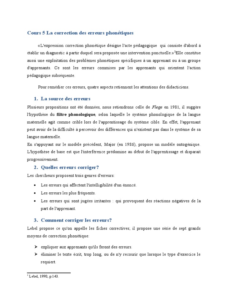 Cours 5 Correction Pdf 