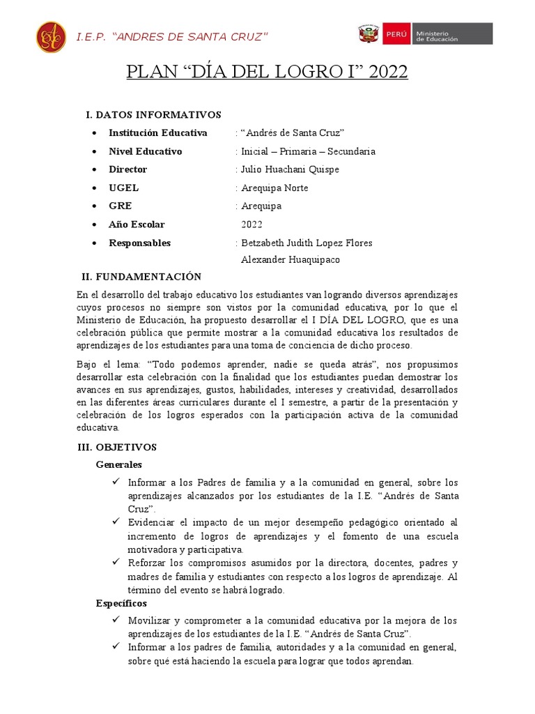 Informe - Dia Del Logro | PDF