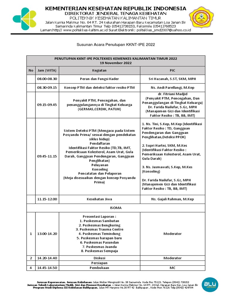 Susunan Acara Penutupan | PDF