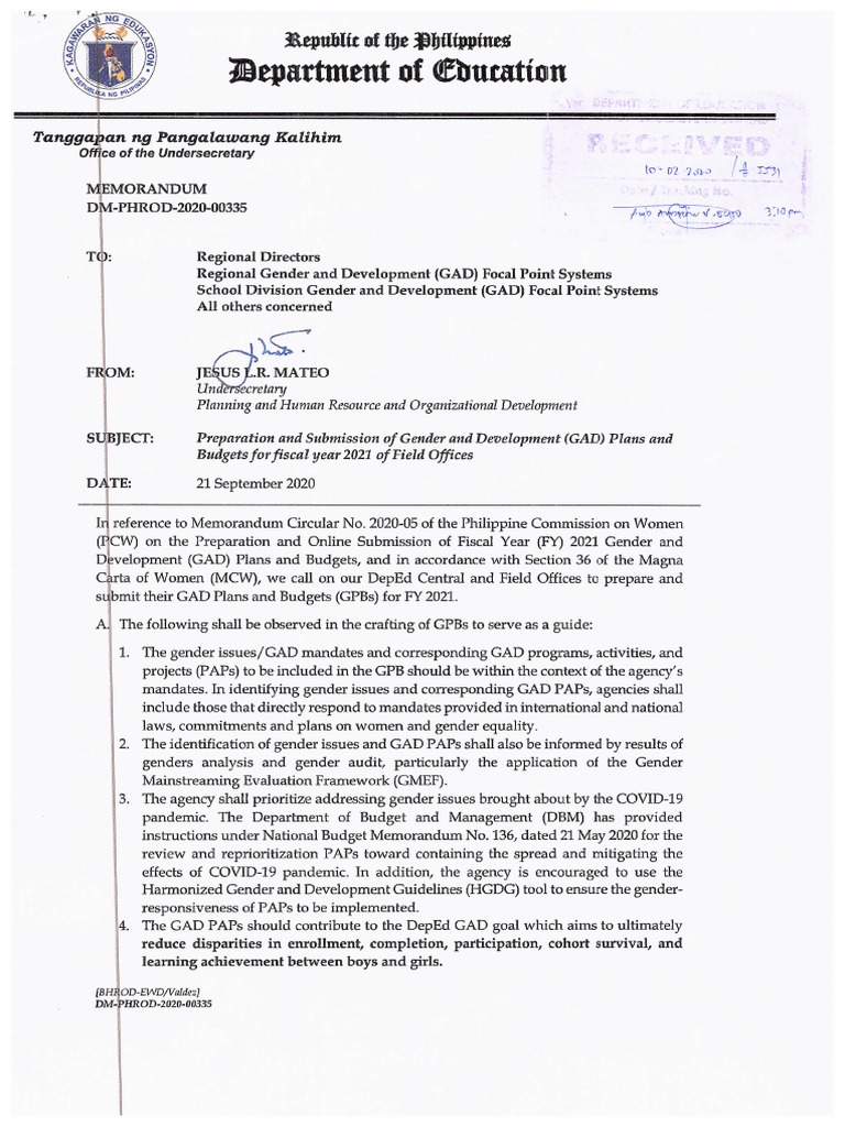 GAD Mandates | PDF | Gender | Gender Studies