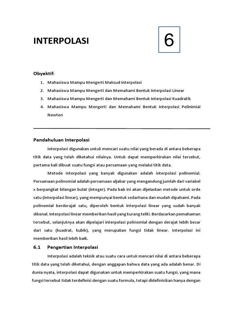 Topik 6 Interpolasi | PDF