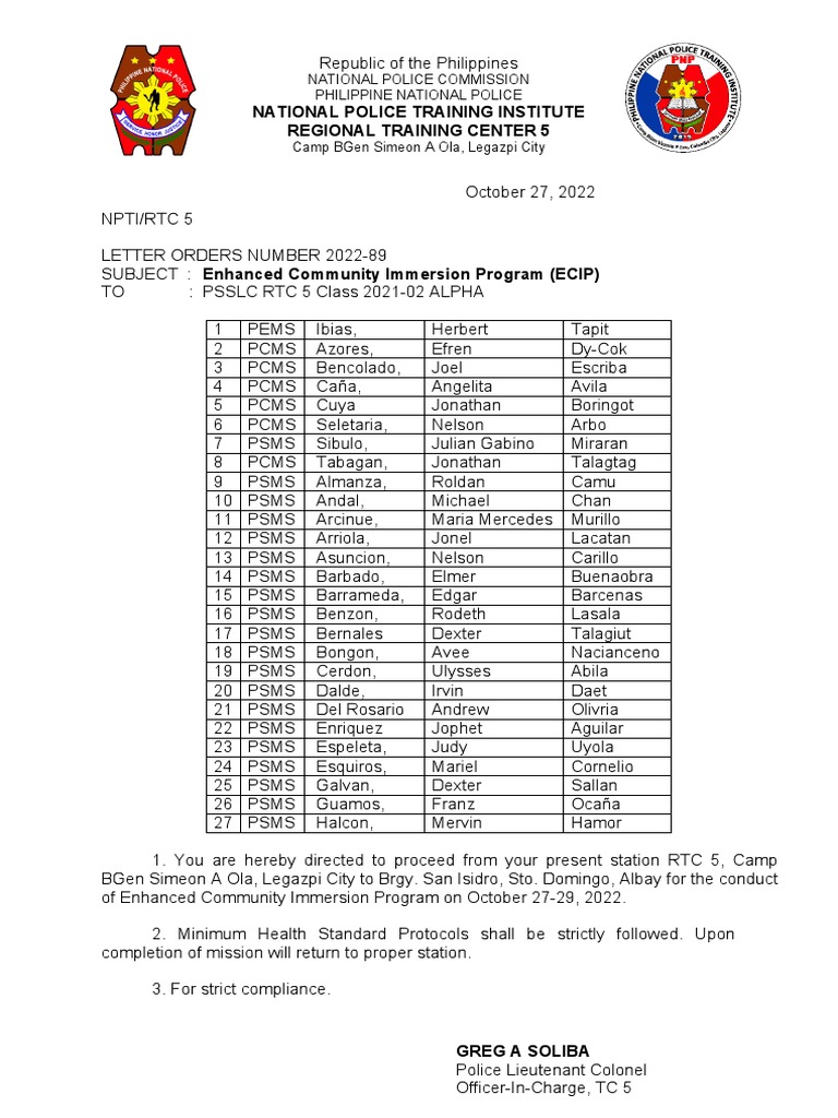 Letter Order Format | PDF
