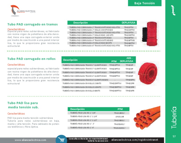 Ficha Tecnica Prontuario - Tuberia - PAD | PDF | Tubería (transporte de fluidos) | Materiales