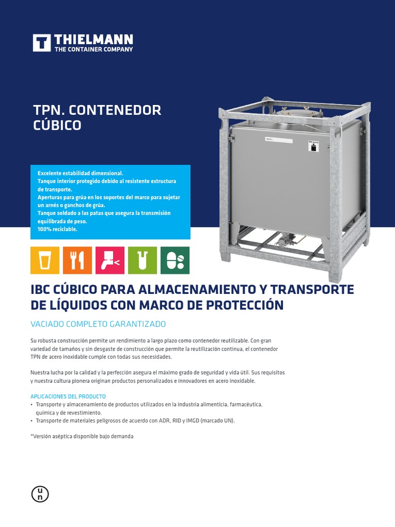 Ibc TPN Cubical Container Thielmann Es | PDF