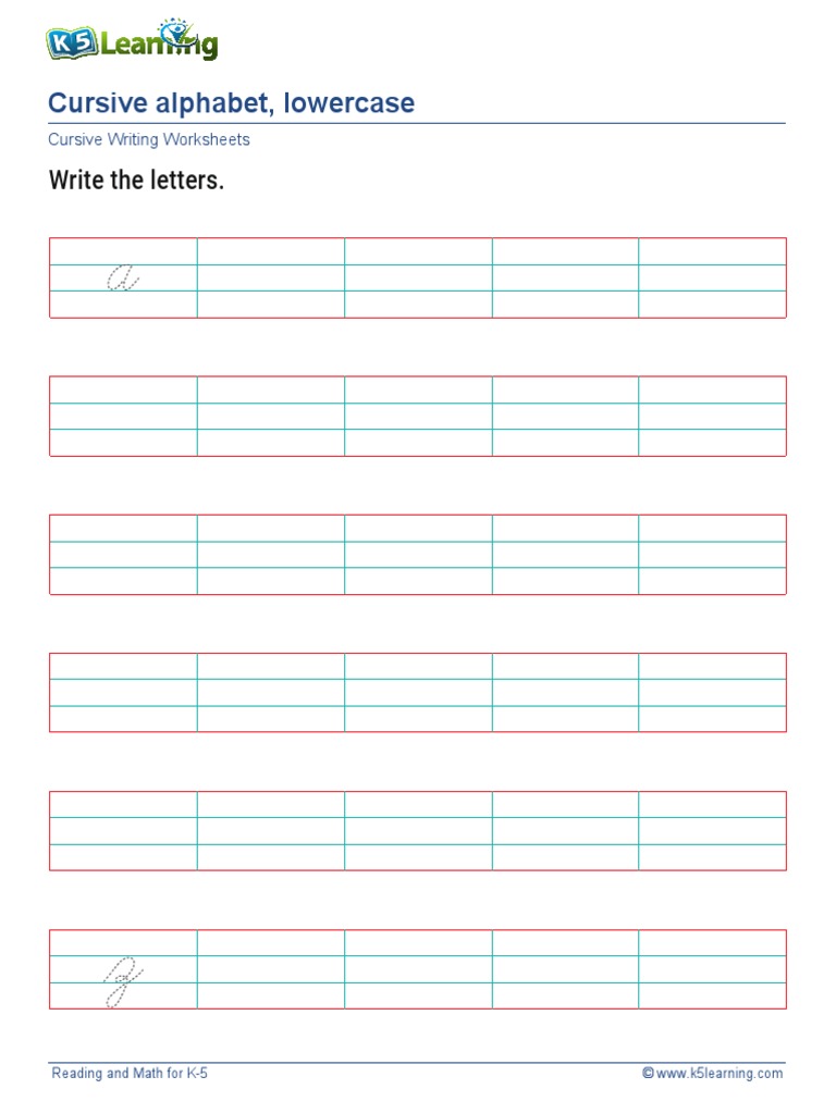 Write Cursive Letters A Z Lowercase | PDF