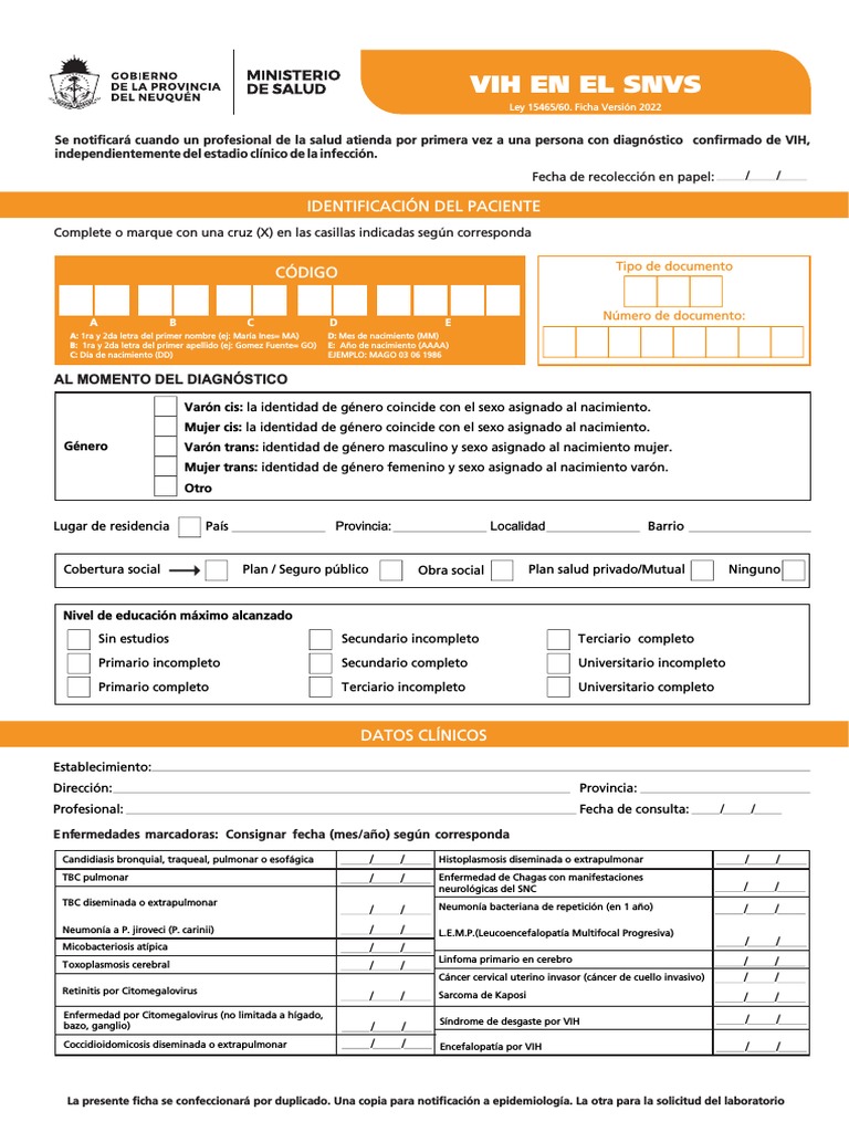 Ficha VIH EN EL SNVS | PDF | VIH / SIDA | VIH