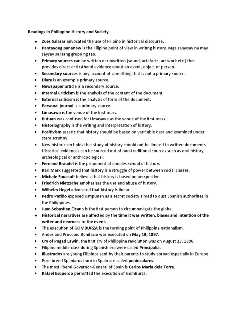 Readings in Philippine History and Society | PDF
