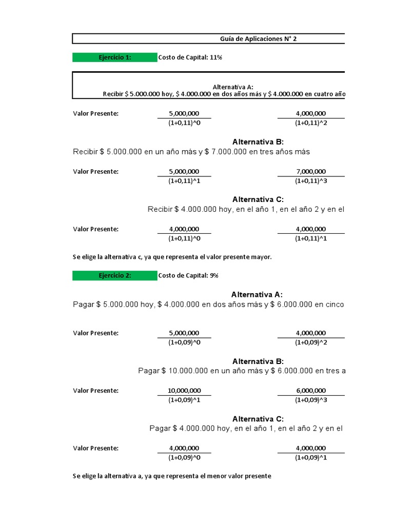 Desarrollo Guía de Aplicaciones 2, Flujos de Caja de Un Proyecto | PDF | Flujo de efectivo ...