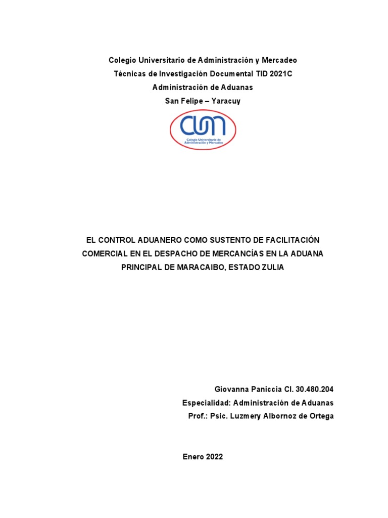 El papel del control aduanero en la facilitación del comercio exterior ...