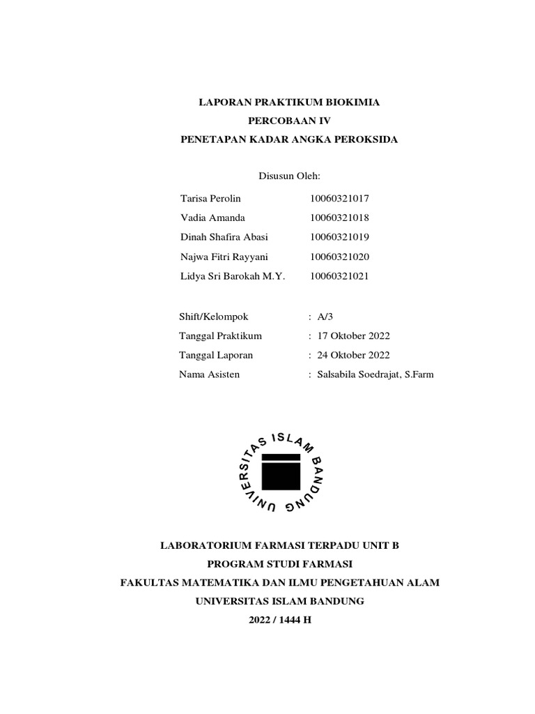LAP3 - A - 4 - Penetepan Kadar Angka Peroksida | PDF