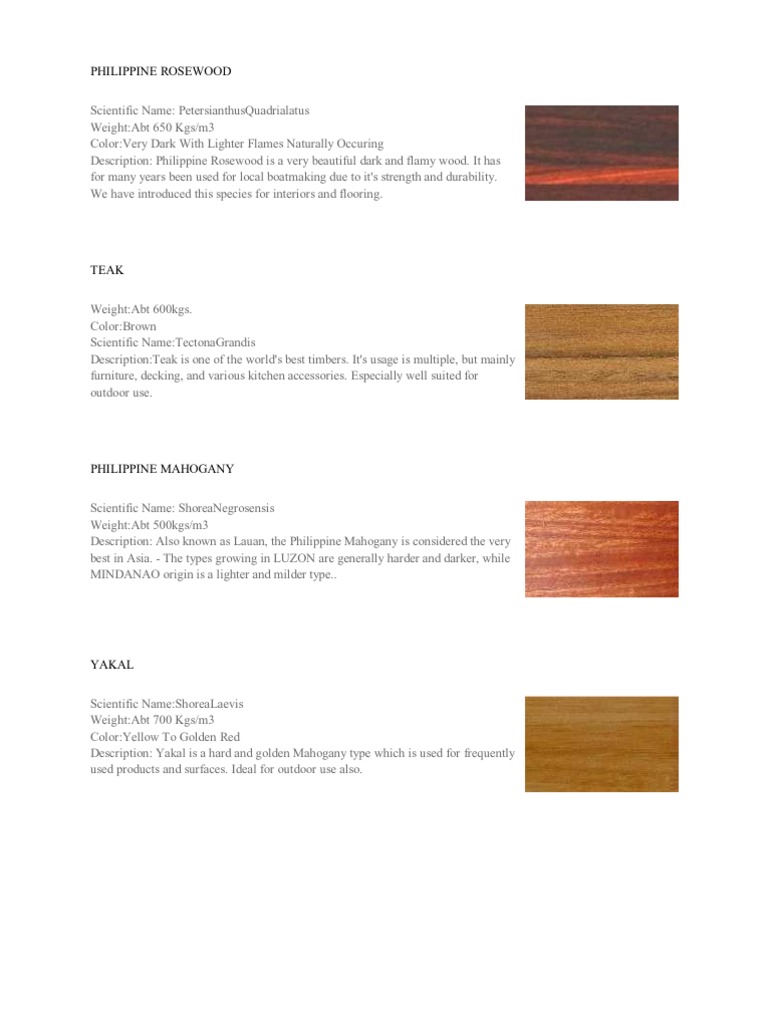 Yakal Wood: Characteristics and Uses | PDF | Forest Products | Crafts