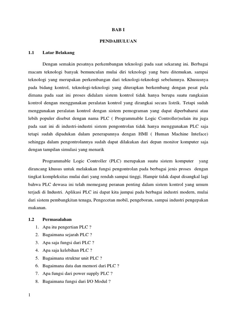 MAKALAH PLC Programmable Logic Control | PDF