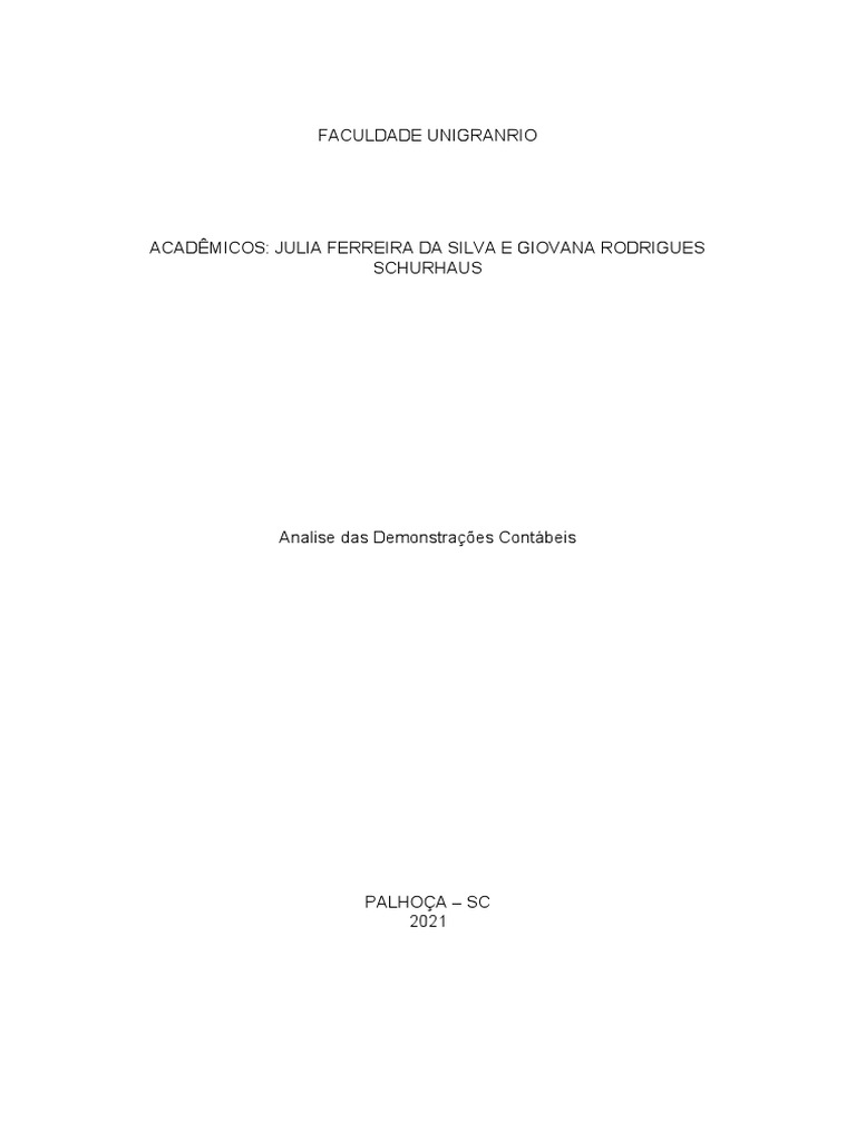 Faculdade Unigranrio | PDF | Contabilidade | Relatório anual