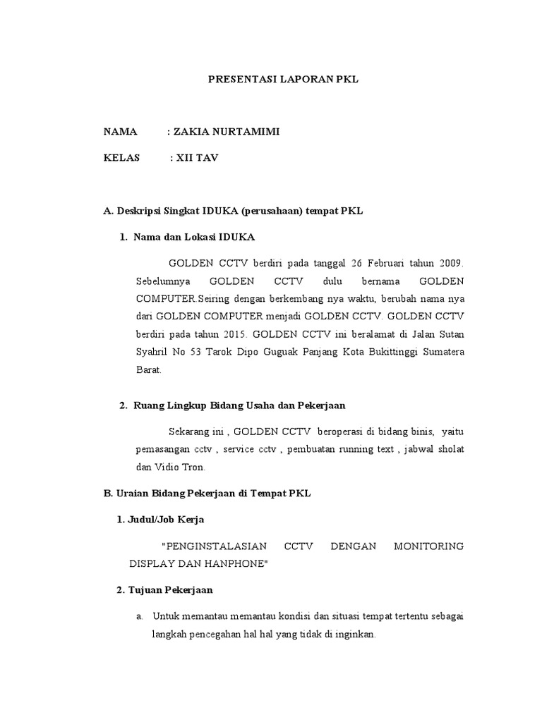 Presentasi Laporan Zakia Nurtamimi Xii Tav | PDF | Teknologi & Rekayasa