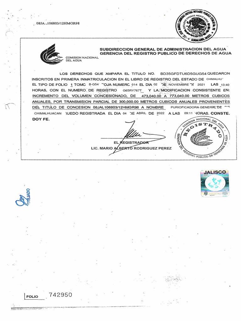 Titulo Concesion de Agua Bueno | PDF | Regulación | Agua