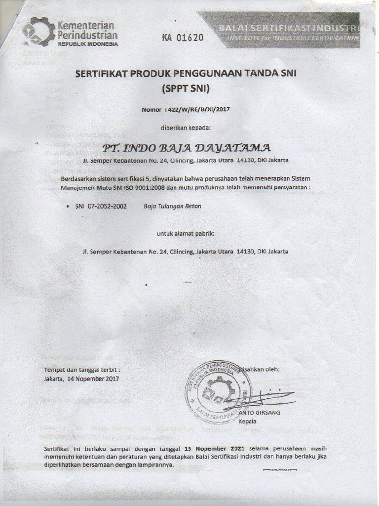 Ls Pro Pt. Indo Baja Daya Tama | PDF