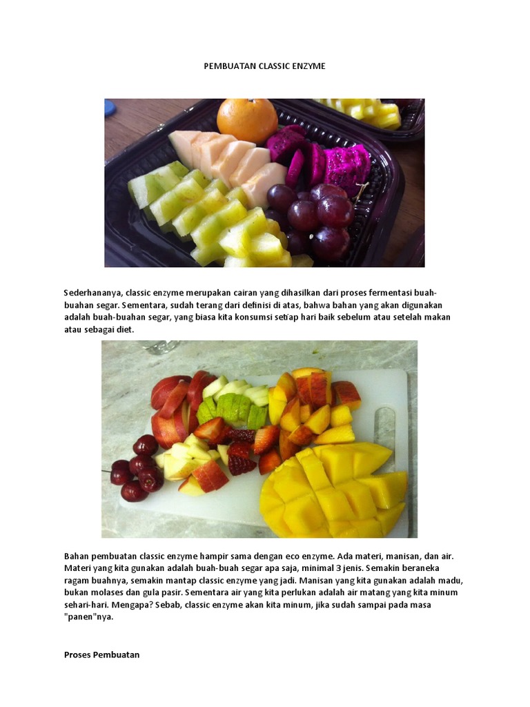 Classic Enzyme DIY | PDF | Memasak, Makanan, & Anggur