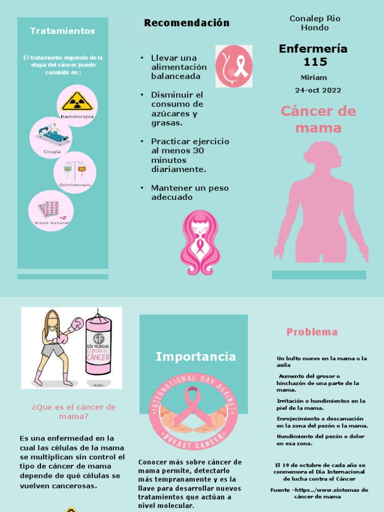 Triptico Cáncer 2 | PDF | Cáncer de mama | Cáncer