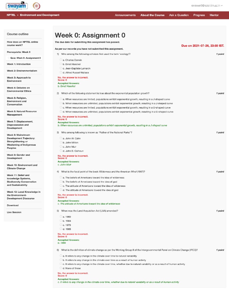 Noc21 Hs83 Assignment Week 0 | PDF