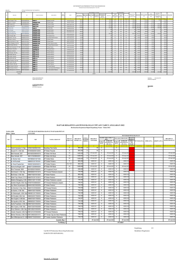 Contoh Perhitungan TPP PKM | PDF