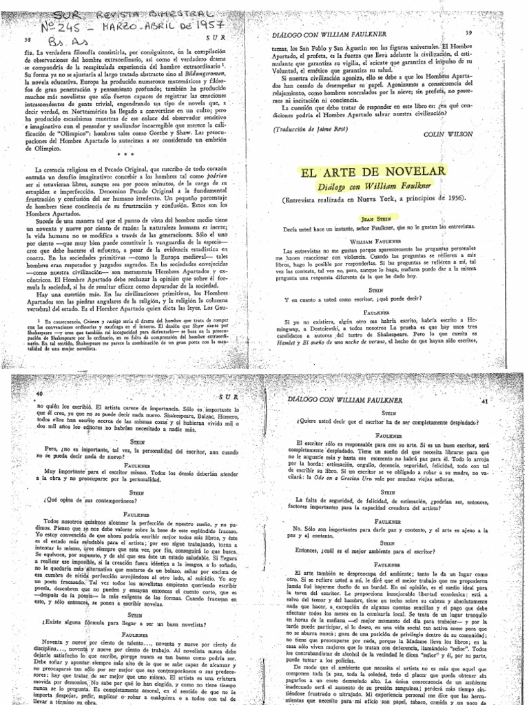 Jean Stein - El Arte de Novelar Entrevista | PDF