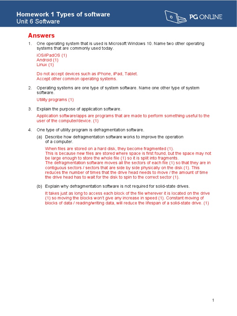 T1 Homework 1 Answers | PDF