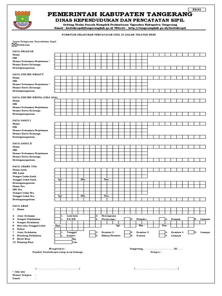 F2-01 Kabupaten Tangerang Permendagri 109 Tahun 2019 | PDF