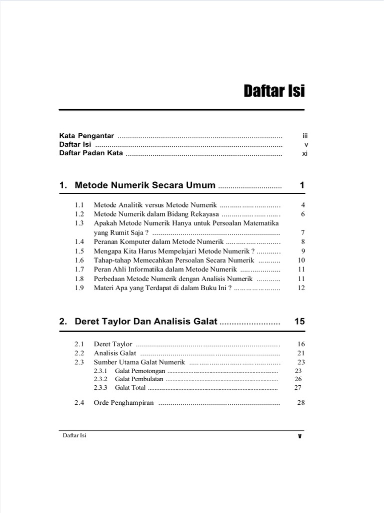 Buku Utama Metode Numerik | PDF