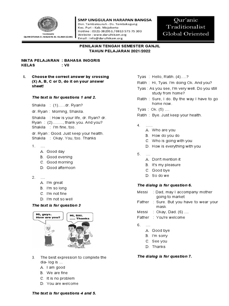 Soal PTS Ganjil 7 | PDF
