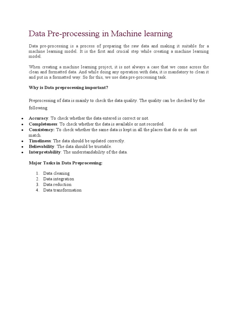 Data Preprocessing In Machine Learning Pdf Data Compression Regression Analysis 6220