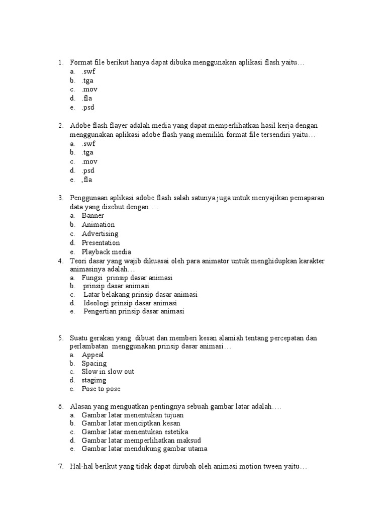 Ulangan Harian Animasi 2D | PDF