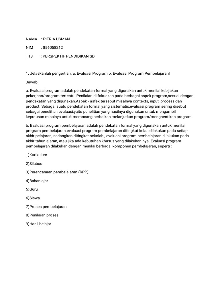 TT3 Perspektif Pendidikan SD | PDF