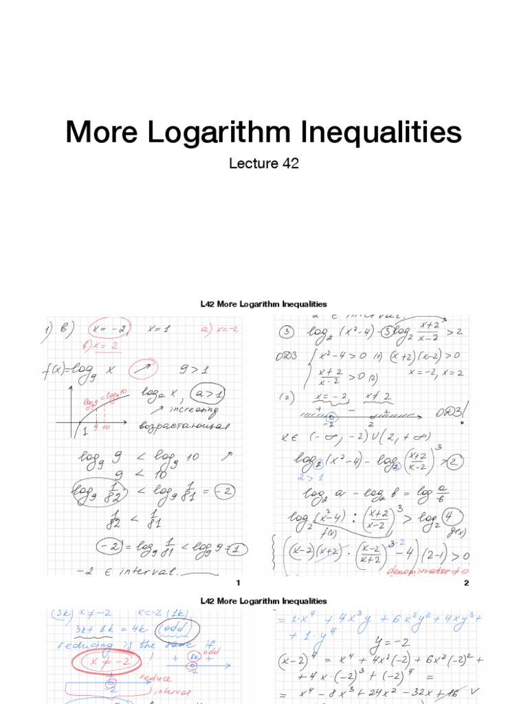 Lecture More Logarithm Inequalities | PDF