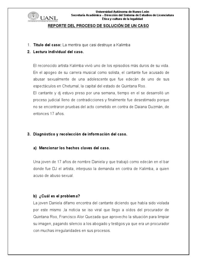EVIDENCIA 1. Reporte de La Resolución de Un Caso | PDF