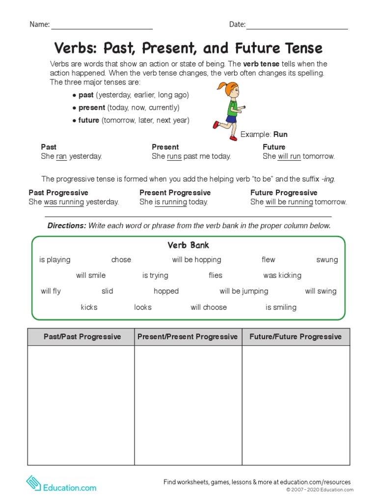 Verbs Past Present and Future Tense | PDF | Verb | Grammatical Tense